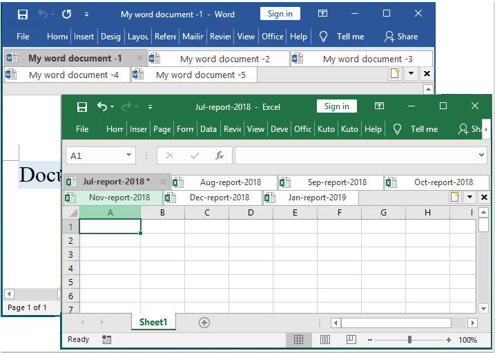 Office Tab - Tabbed Browsing, Editing, and Managing of Documents in ...