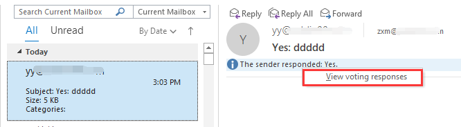 How to view voting results/responses in Outlook?