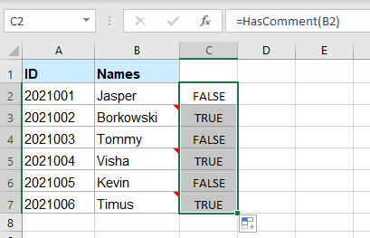 How to filter cells with comments in Excel?