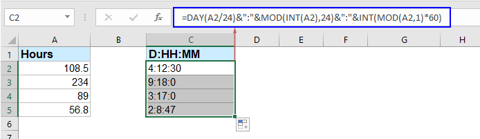 How to convert dd hh mm time format to hours or minutes in Excel?