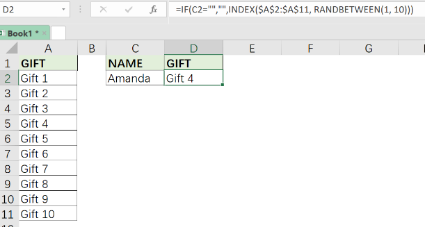 How to randomly sort cells in a column or range in Excel