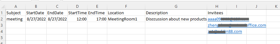 How to create appointment from Excel sheet to Outlook calendar?