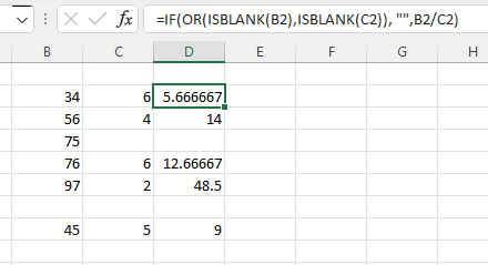 How to keep cell blank when applying formula until data entered in Excel?