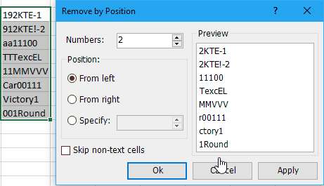 How to remove first or last n characters from a cell or string in Excel?