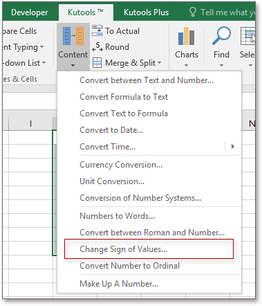 How to get the opposite of a ABS value in Excel?
