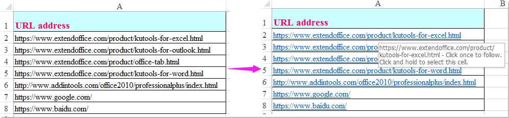 How To Convert A Bunch Of Text URLs To Active Hyperlinks In Excel 
