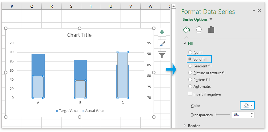 Creating an actual vs budget chart in Excel step by step