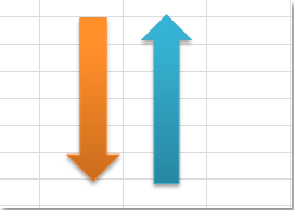 How to add arrows to line / column chart in Excel?