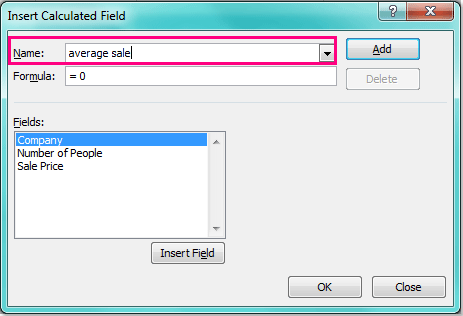 How to add calculated field to pivot table?