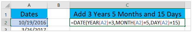 How to add or subtract days, months, and years to date in Excel?