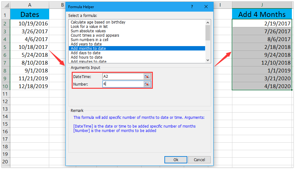 How to add or subtract days, months, and years to date in Excel?