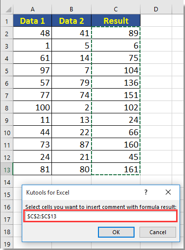 How To Insert Formula Result In Excel Comment
