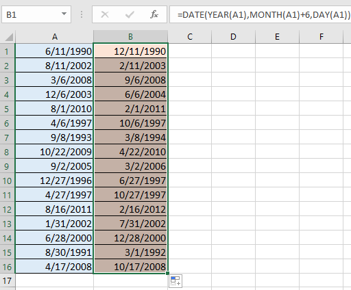 How To Add subtract Half Year month hour To Date Or Time In Excel 
