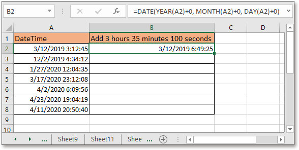 How to quickly add hours/minutes/second to date and time in Excel?