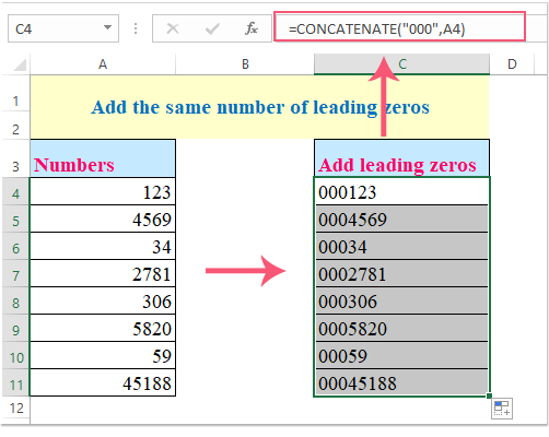 How To Add Or Pad Leading Zeros To Numbers Or Text In Excel 