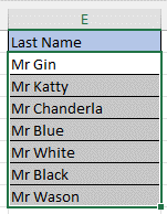 Excel: How to add Mr or Mrs to names