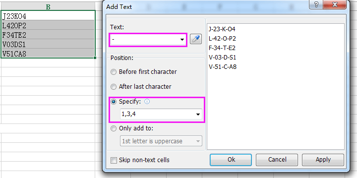 How to add periods to the end of cell contents in Excel?