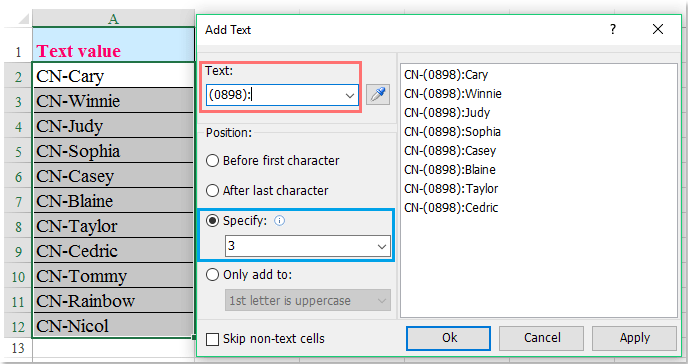 How To Add Text To The Beginning Or End Of All Cells In Excel