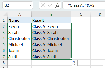 How to add text to the beginning or end of all cells in Excel?