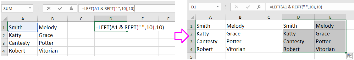 How To Add Trailing Spaces To Text In Excel 