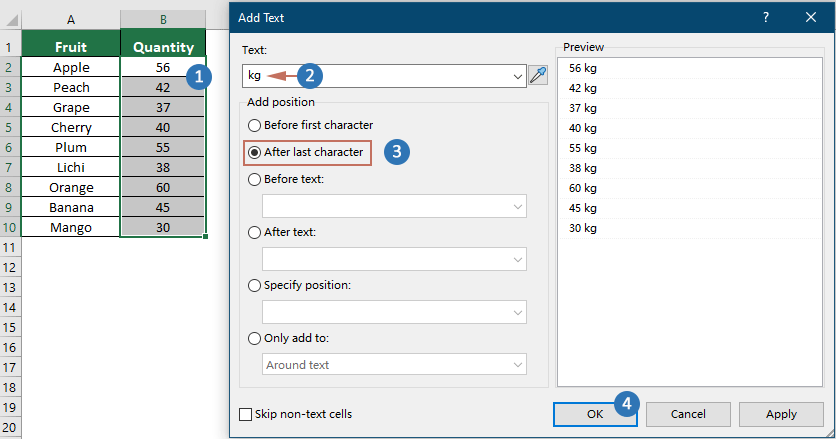 3 methods to add unit to cells in Excel - a step-by-step guide