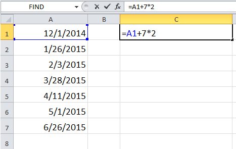 How to add/subtract weeks to date in Excel?