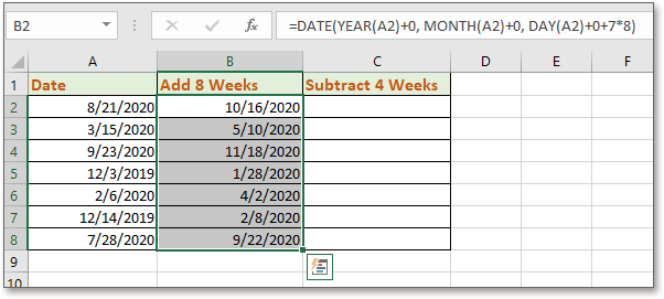 How To Add subtract Weeks To Date In Excel 
