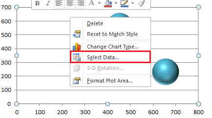 How to adjust bubble size in bubble chart in Excel?
