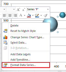How to adjust bubble size in bubble chart in Excel?