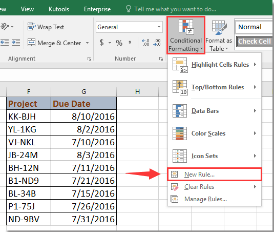 How To Alter About Approaching Due Date deadline In Excel 
