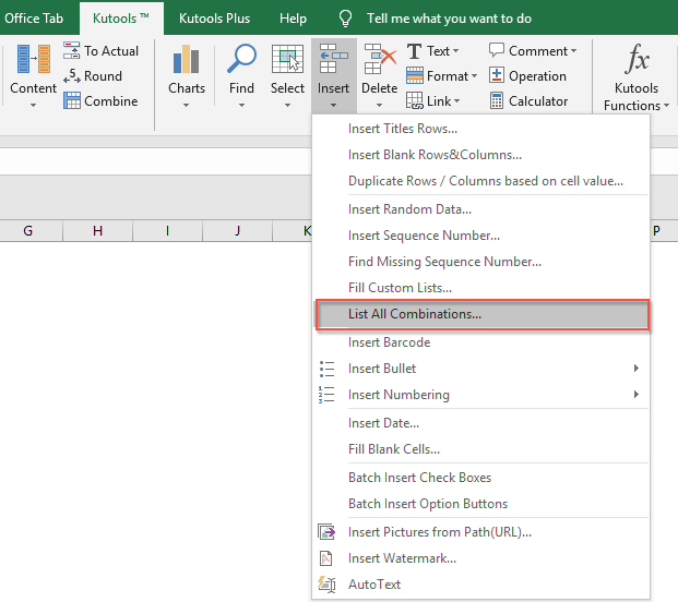 How To Generate All Combinations Of 3 Or Multiple Columns In Excel 