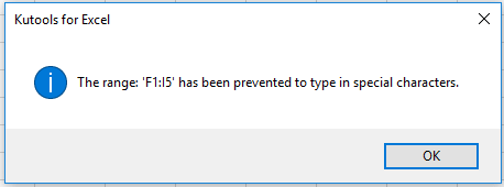 How to only allow alphanumeric characters entry in Excel?