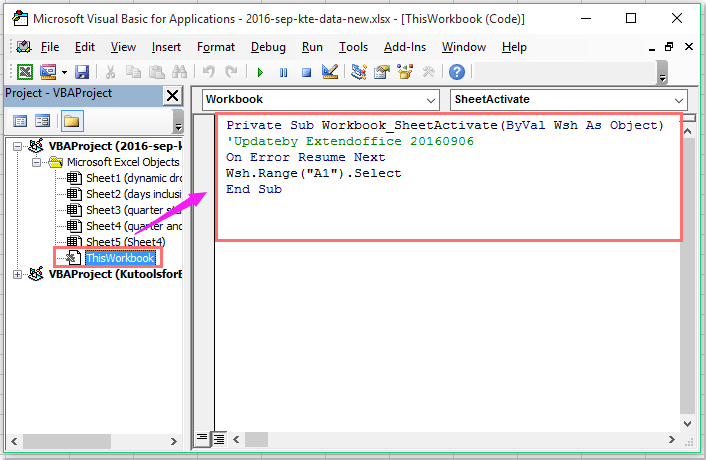 How To Always At Cell A1 When Opening Workbook 