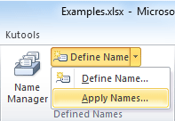 Change cell reference in formulas to range names in Excel