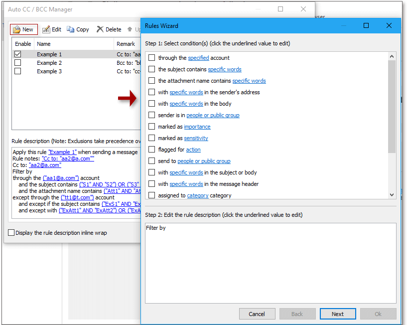 How to always cc to someone while sending email through Outlook?