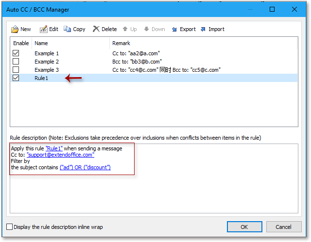 How to always cc to someone while sending email through Outlook?