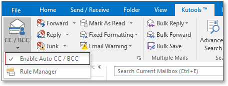 How to always cc to someone while sending email through Outlook?