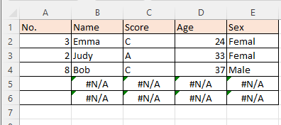 Excel: How to auto complete cells from another table