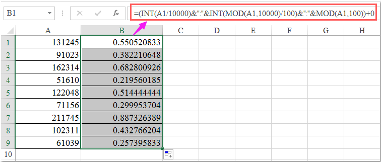 How To Insert Colon Between Numbers To Make Them As Time Format 