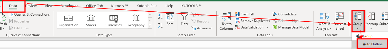 How To Auto Outline Data In Excel