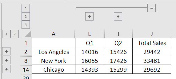How to auto outline data in Excel?