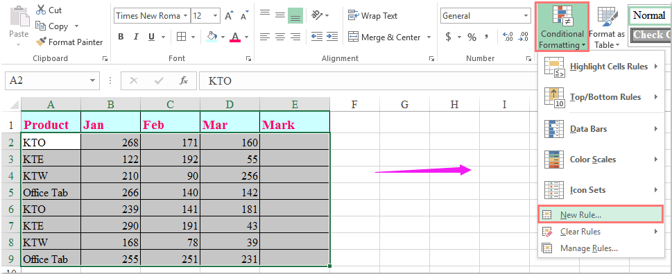 How to auto strikethrough based on cell value in Excel?
