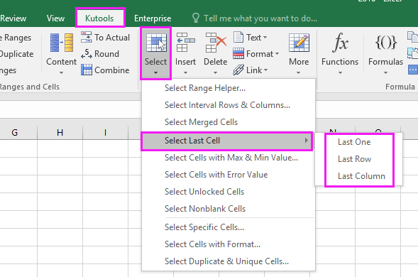 How To Select Last Cell With Data In A Row column In Excel 