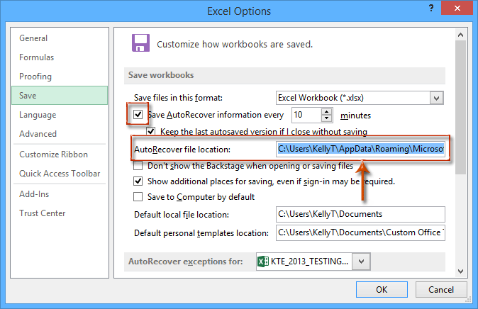 How To Disable And Change AutoSave Location In Excel 