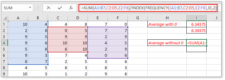 Average Data In Multiple Non contiguous Ranges In Excel