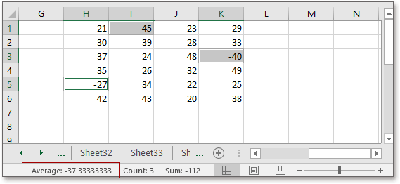 How to average only positive or negative numbers in Excel?