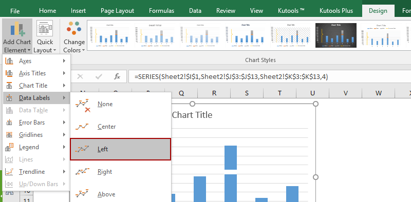 How to break chart axis in Excel?
