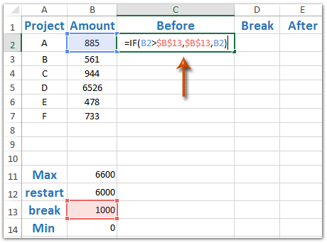 How to break chart axis in Excel?