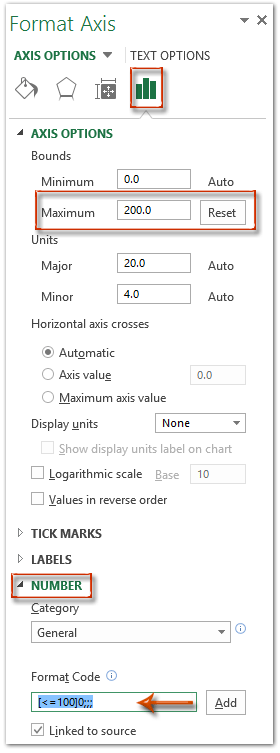 How to break chart axis in Excel?