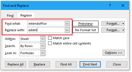 Excel batch find and replace specific text in hyperlinks